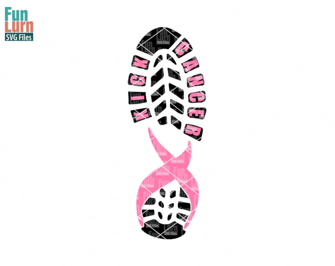 Kick Cancer, Football SVG, Breast Cancer Awareness Svg,cancer Football ...