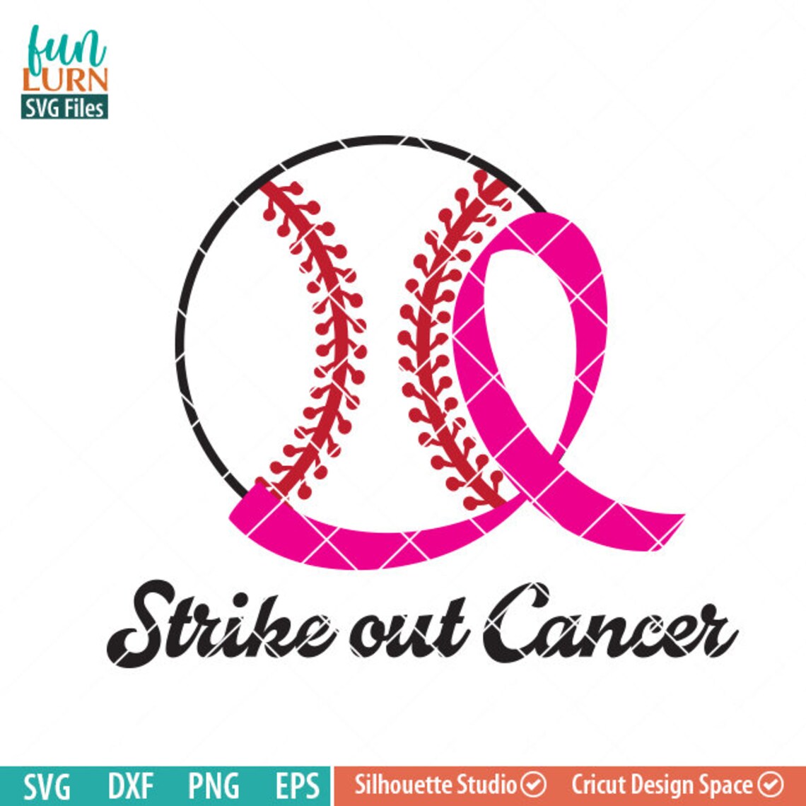 Strike Out Cancer SVG Breast Cancer Awareness Baseball | Etsy