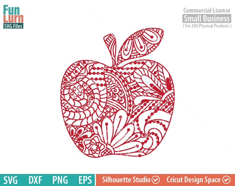 Harvest SVG Zentangle Apple SVG Doodle Apple Autumn | Etsy