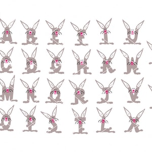 Bunny Alphabet SVG, Rabbit , Letters, Easter Alphabet, Bunny ABC ...