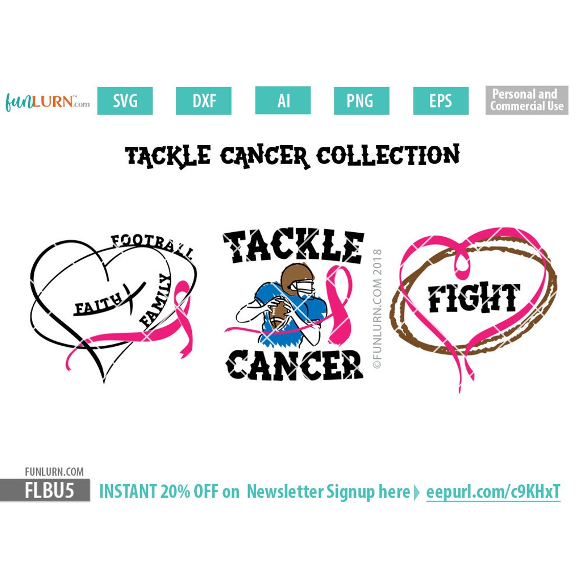 Tackle Cancer Football SVG Bundle (digital Files) - Etsy