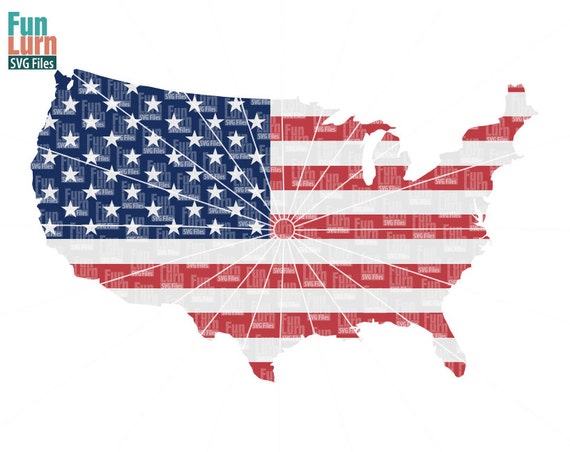 4th of July Svg US Map Svg Flag US USA I Love America | Etsy