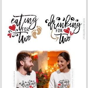 Eating for Two, Drinking for Two, Set of 2 Designs Which Can Be Used to ...