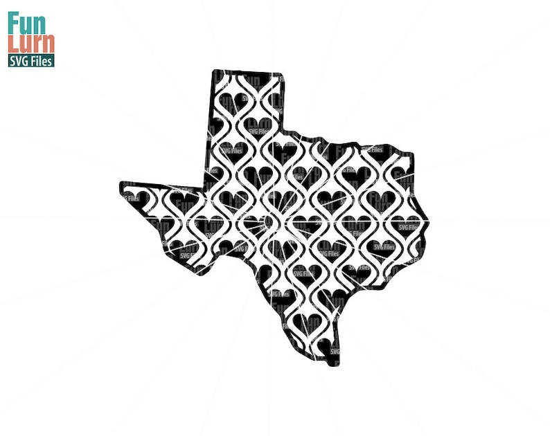 Texas Map Svg Heart Patternpattern Map Svg Texas Pattern | Etsy