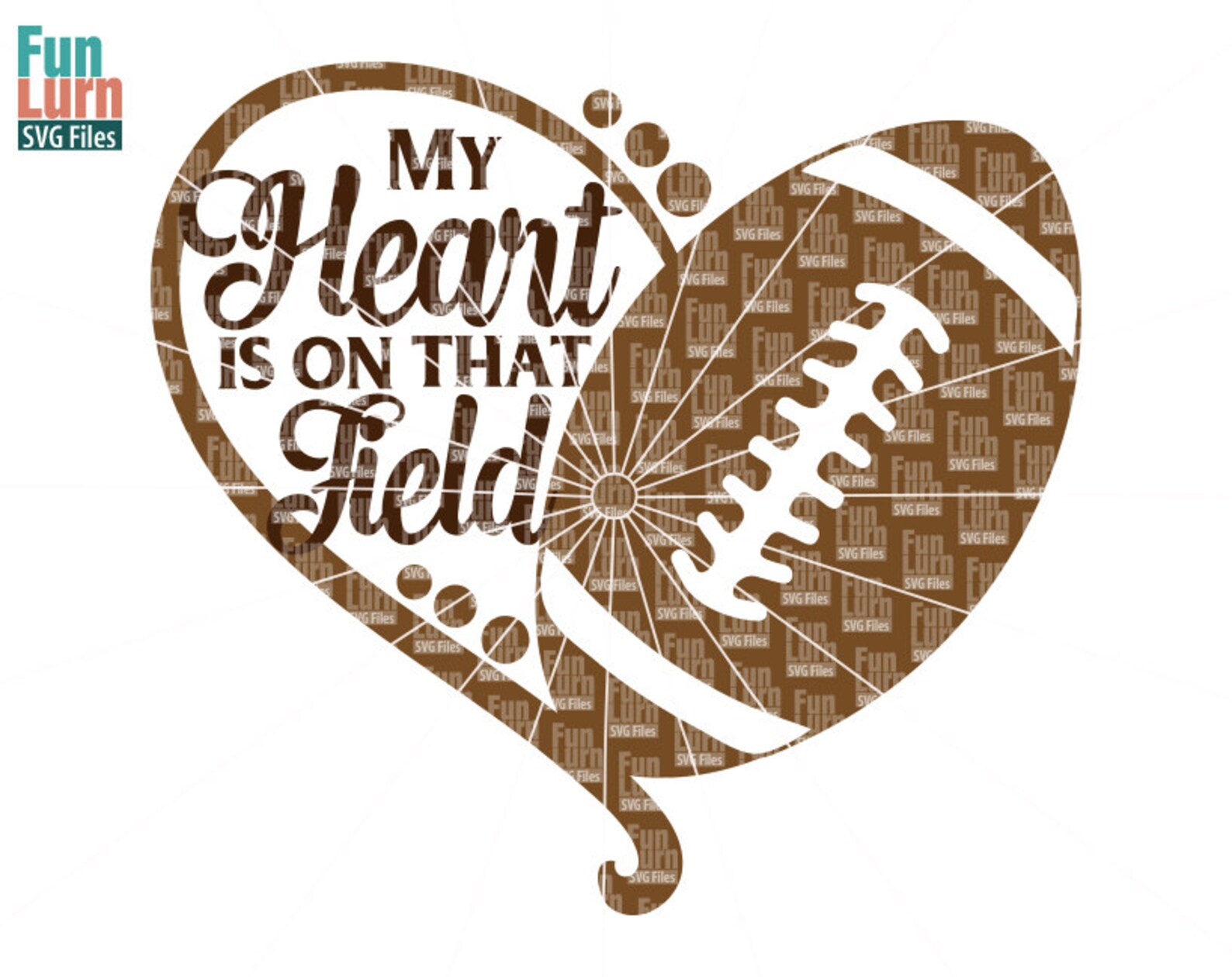 My Heart Is On That Field Football Heart Svgfootball Svg Etsy