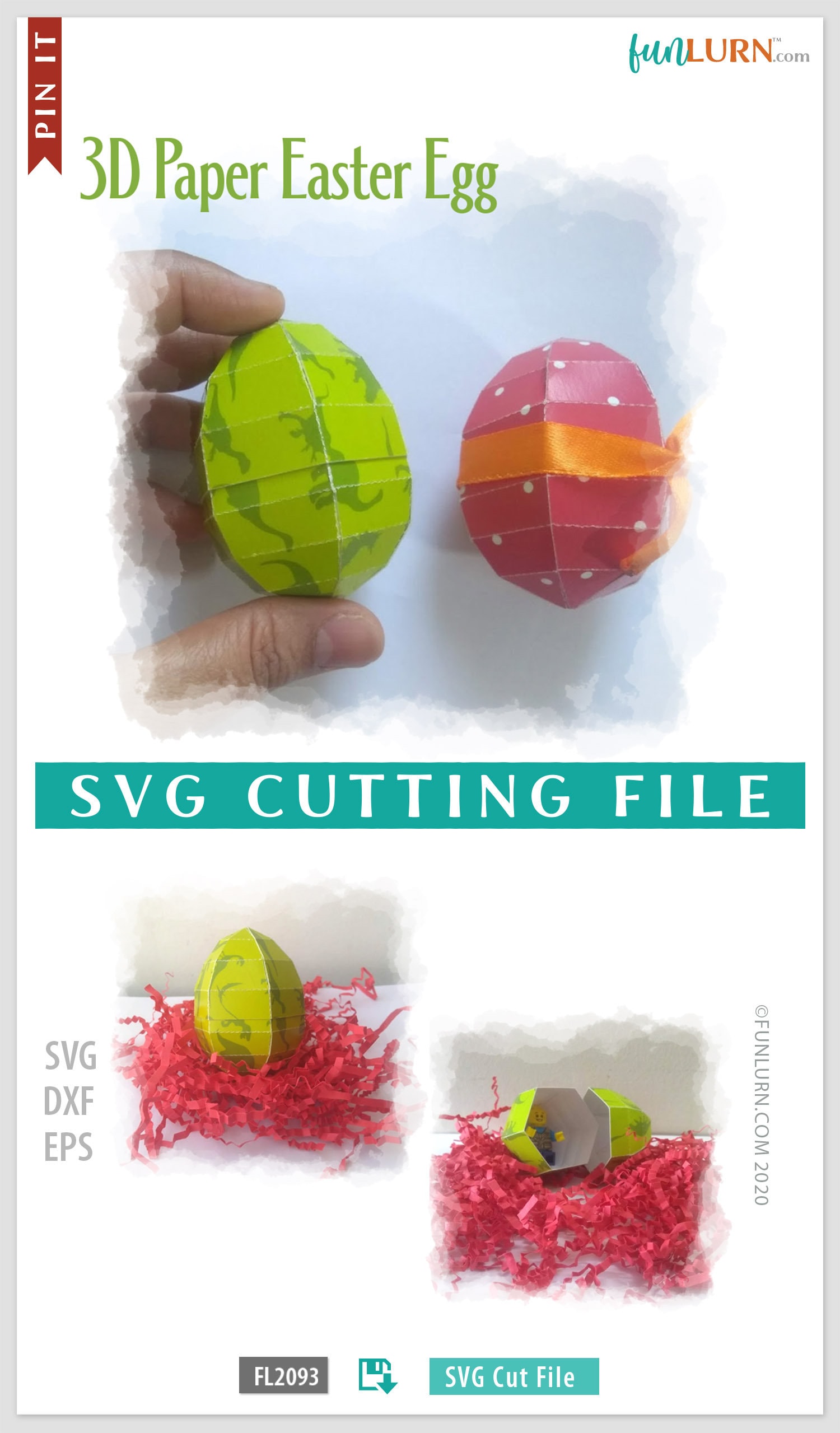 3D Paper Easter Eggs SVG They Can Be Opened Like Plastic - Etsy