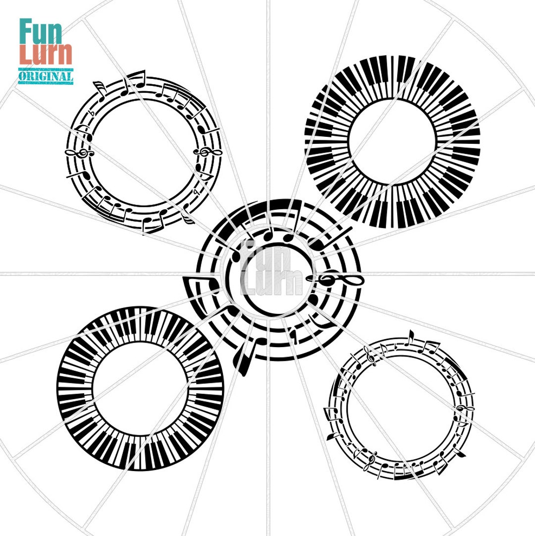 Musical Notes Svg, Music Monogram Frames ,piano Monogram Svg, Keys Svg ...