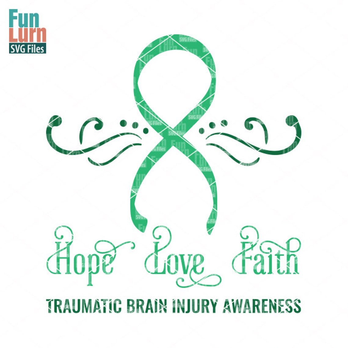Traumatic Brain Injury Awareness SVG Support Heart Ribbon - Etsy