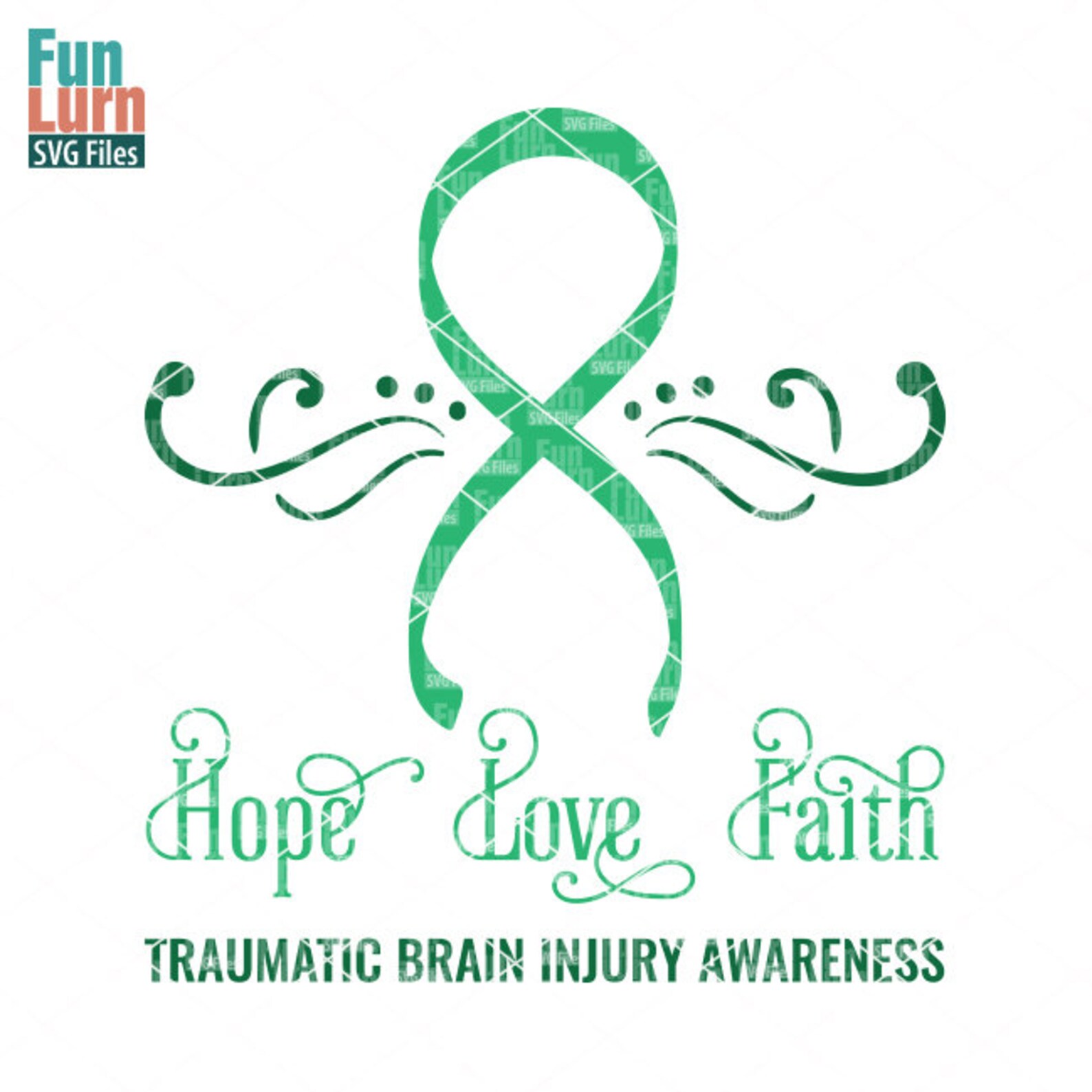 Traumatic Brain Injury Awareness SVG Support Heart Ribbon - Etsy