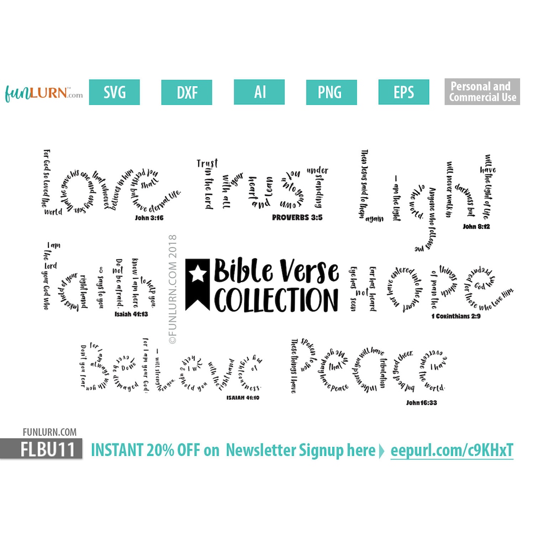 Bible Verses SVG Bundle, Believe Svg, Love Svg, Light Svg, Peace Svg ...