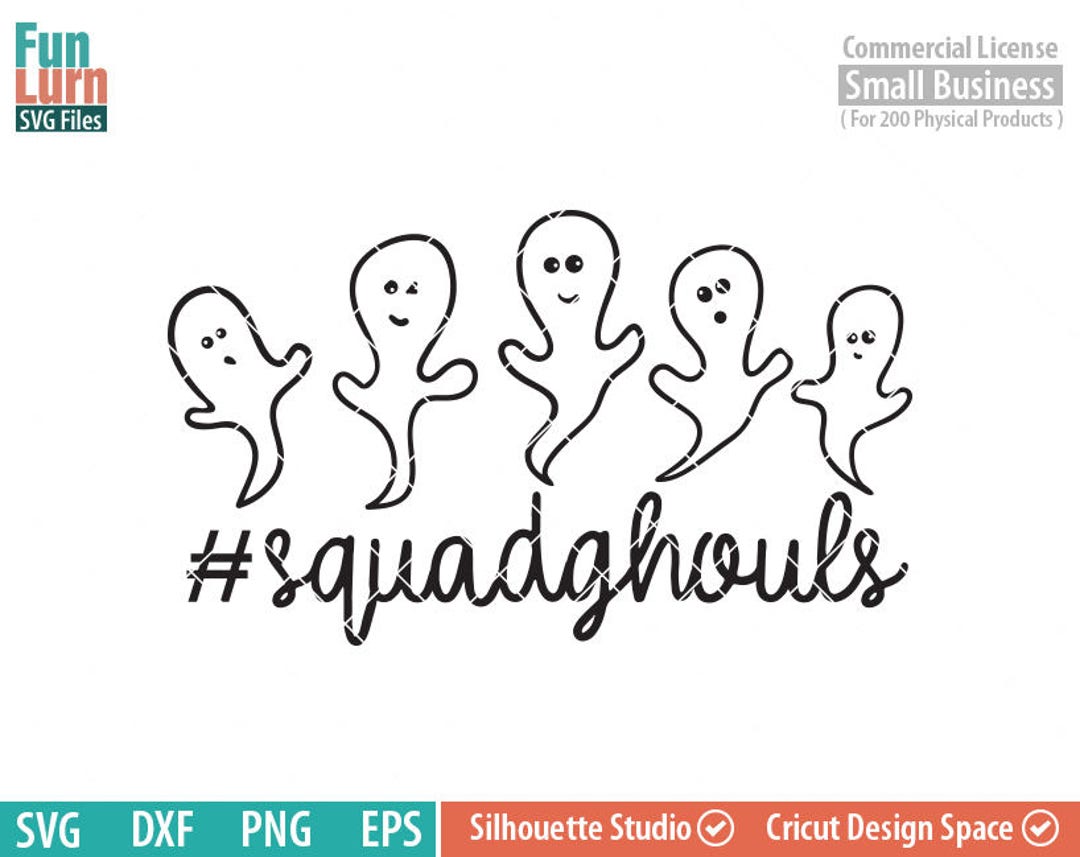 Cute Halloween SVG, Squad Ghouls SVG, Cute Ghosts, Ghouls, Squadghouls ...