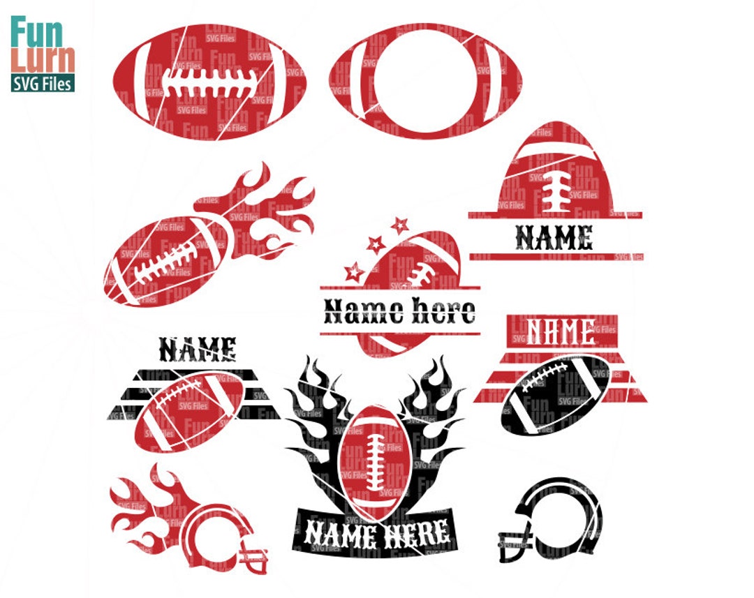 Football Monograms, Football SVG, Cut Files, Monogram Frames , Football ...