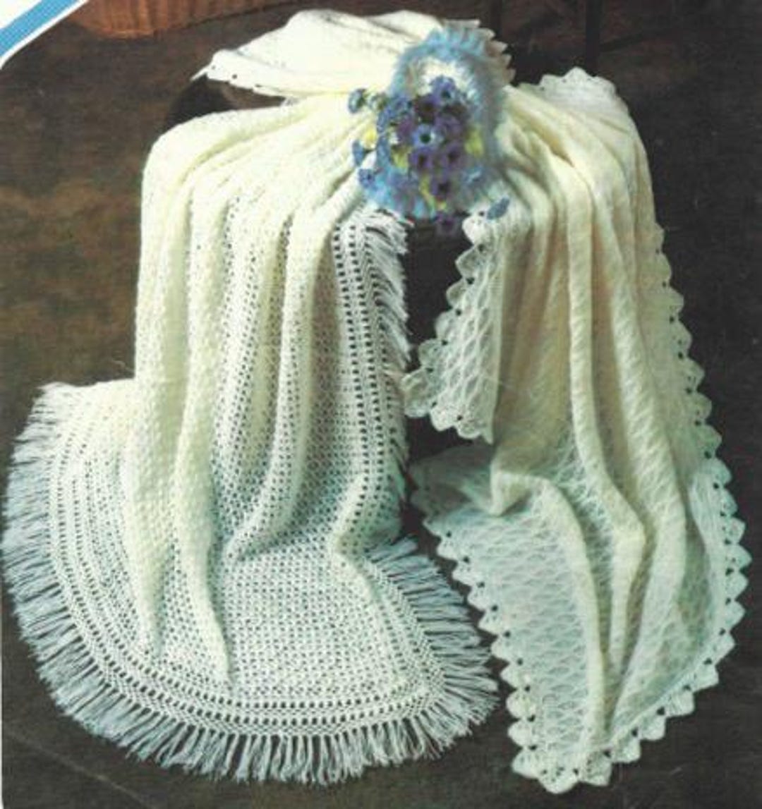 PDF Instant Digital Download Lacy Baby Shawls 3 and 4 Ply Crochet and ...