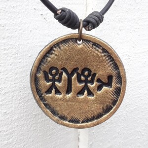 Pendant-yhuh-black on GOLD Unique Leather Necklace With - Etsy