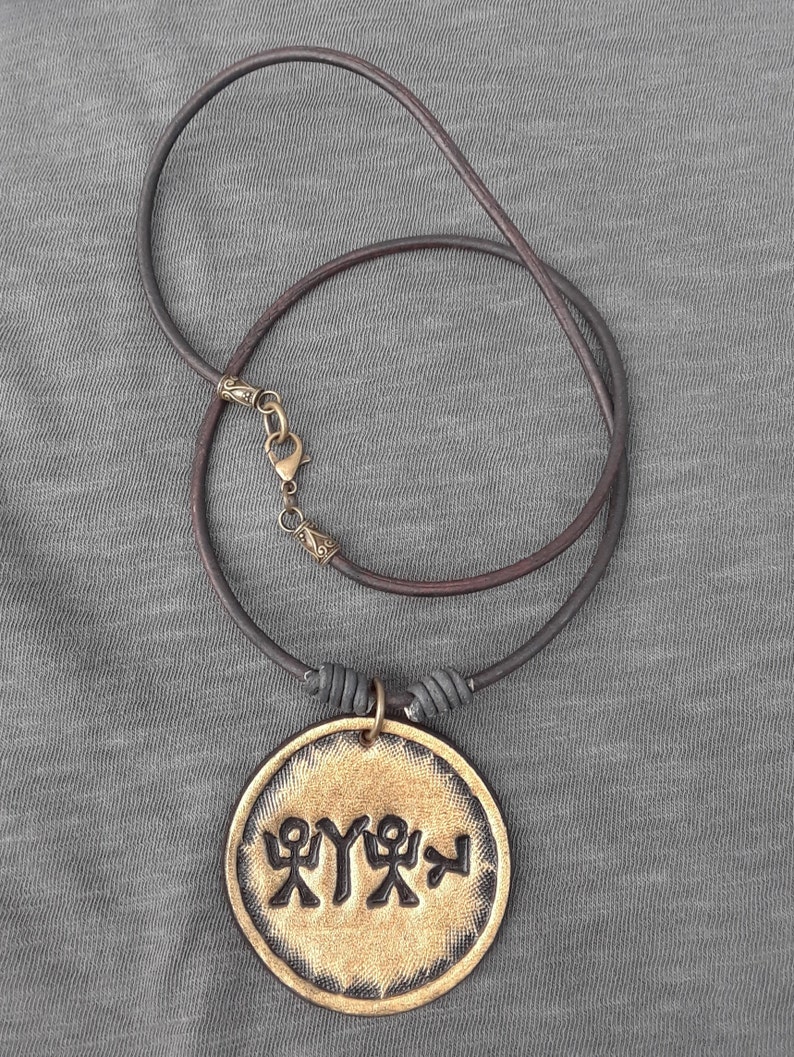 Pendant-yhuh-black on GOLD Unique Leather Necklace With | Etsy
