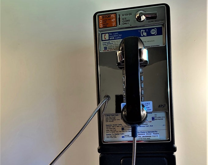 Vintage AT&T Pay Phone, Bell Phone Booth Telephone, Push Button Touch ...