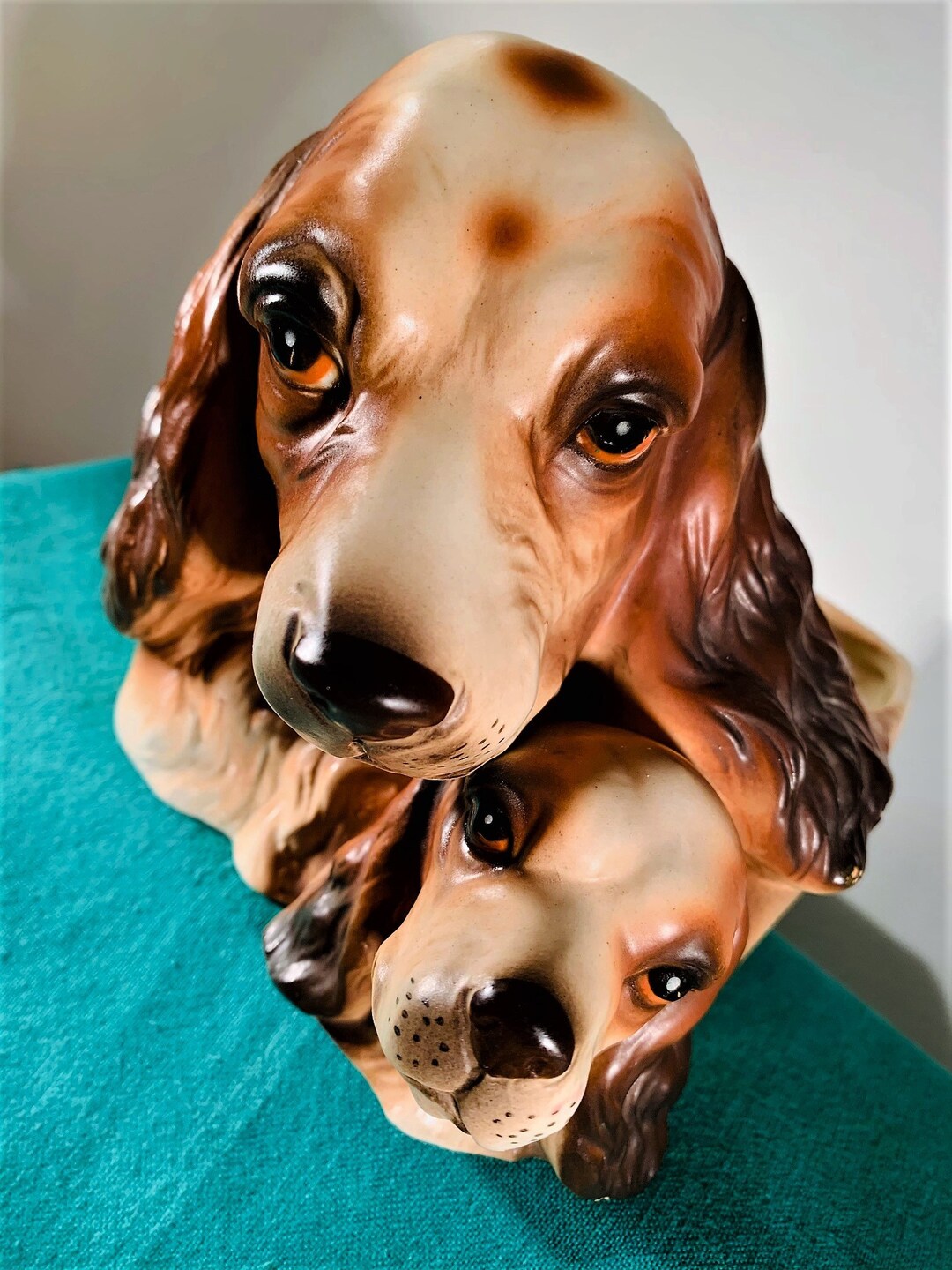 Napcoware Springer Spaniel Dog and Puppy Planter C8953, Tri Color ...