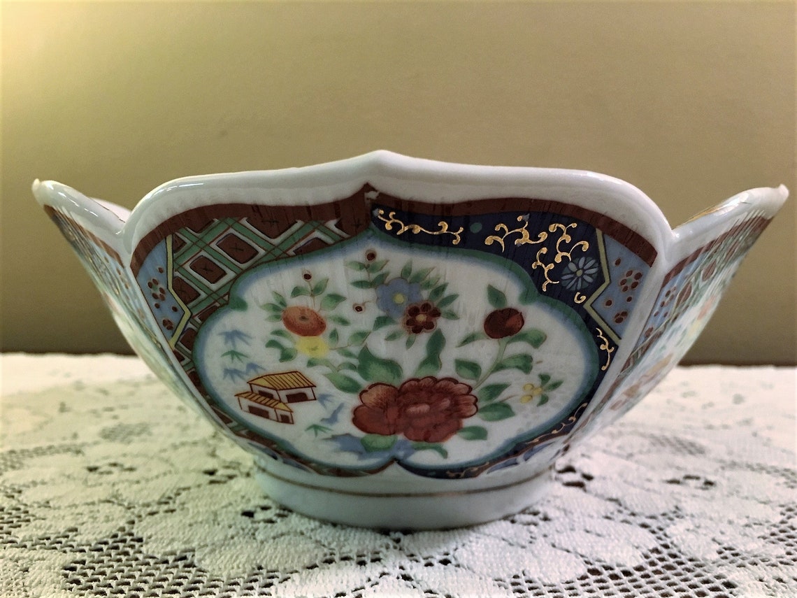 Miyako Imari Ware Lotus Handcrafted Porcelain Decorative Bowl - Etsy