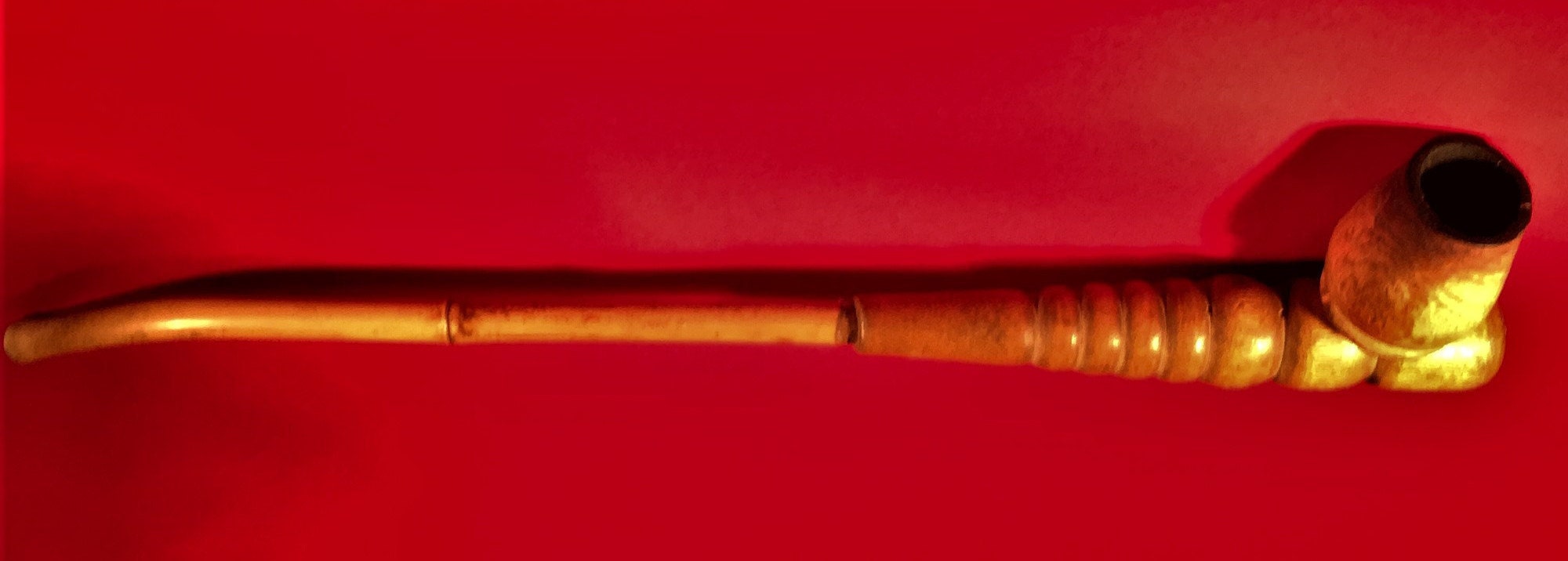 Wooden Long Stemmed Pipe With Bamboo Stem, Vintage Pipe, Gandolf Pipe ...