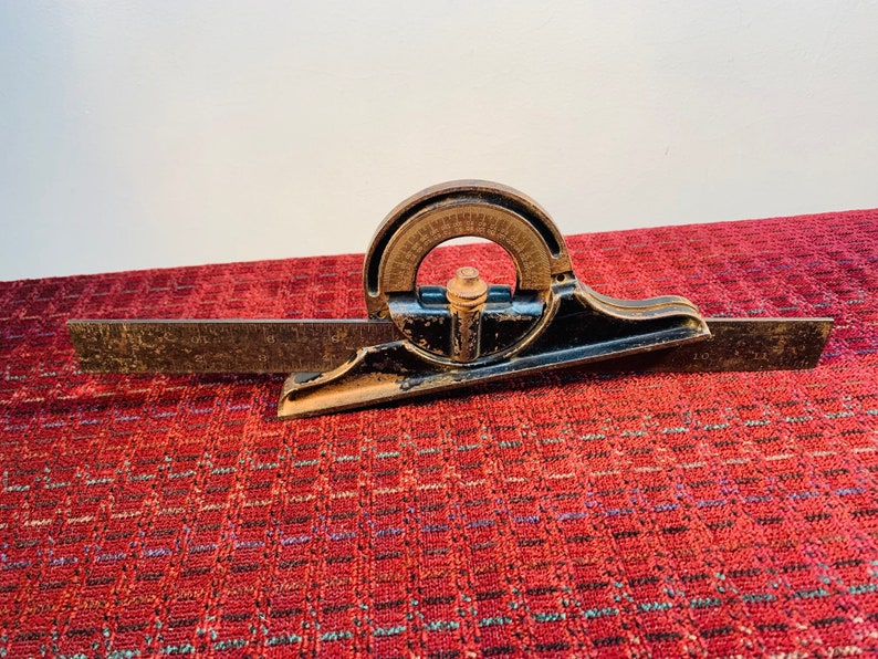 Lufkin Rule Co 12" Machinist Square Protractor Head W Rule, Vintage ...