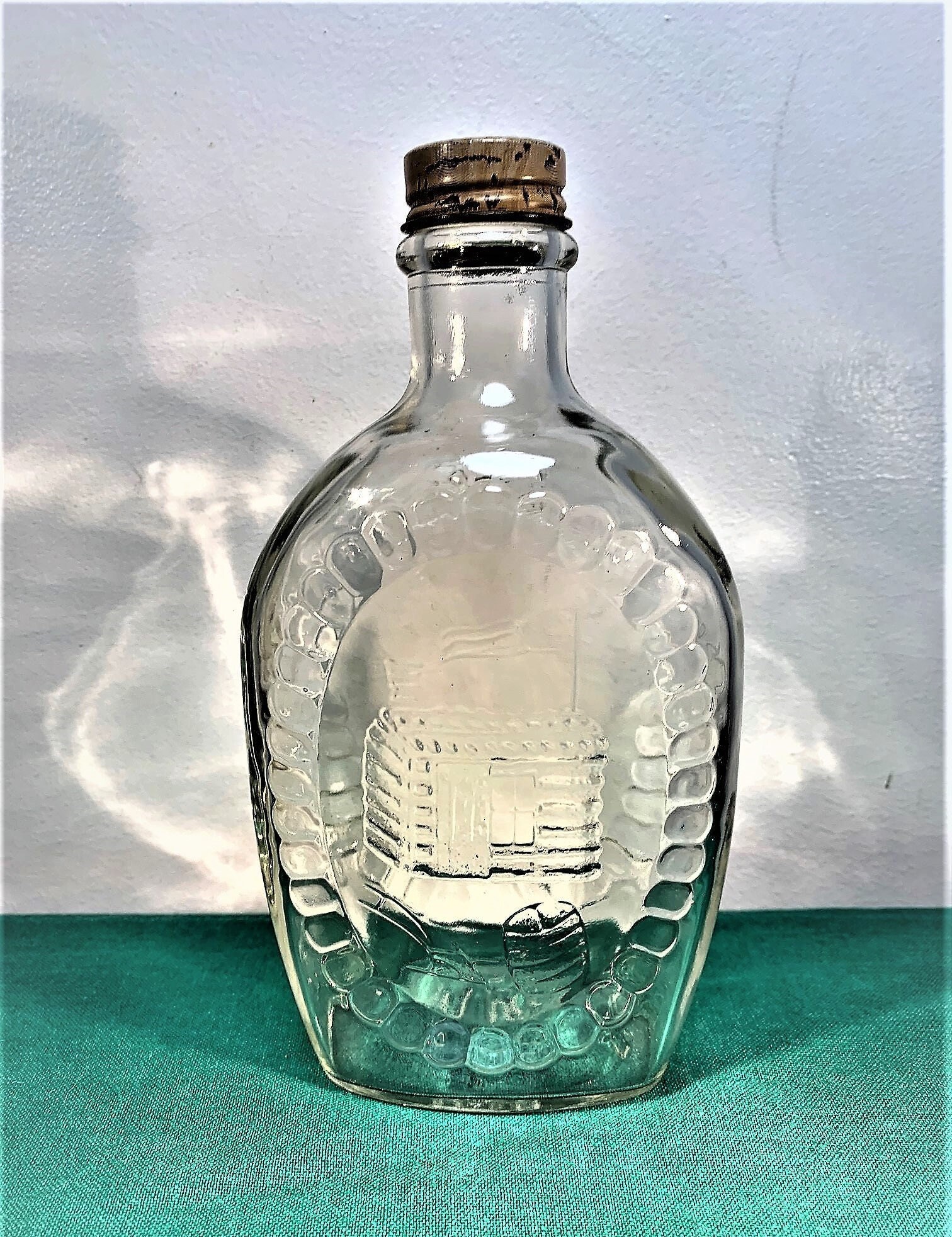 1970's Clear Glass Log Cabin Syrup Bottle W Date of 1776 - Etsy