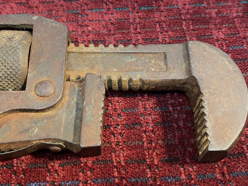 Antique 11.5 Adjustable Monkey Wrench Wooden Handle Mill - Etsy