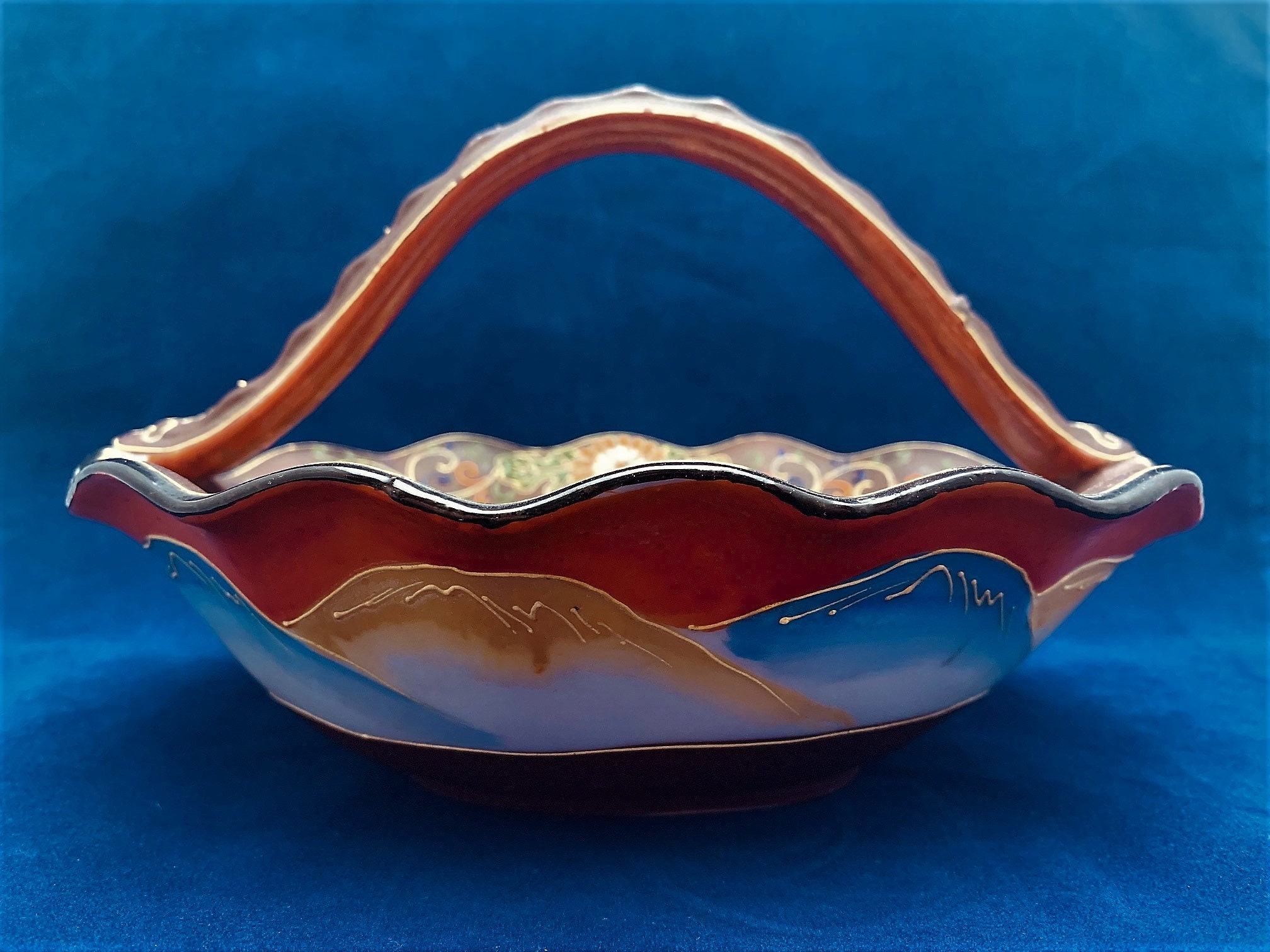 Vintage Tashiro Shoten LTD Satsuma Moriage Japanese Basket | Etsy