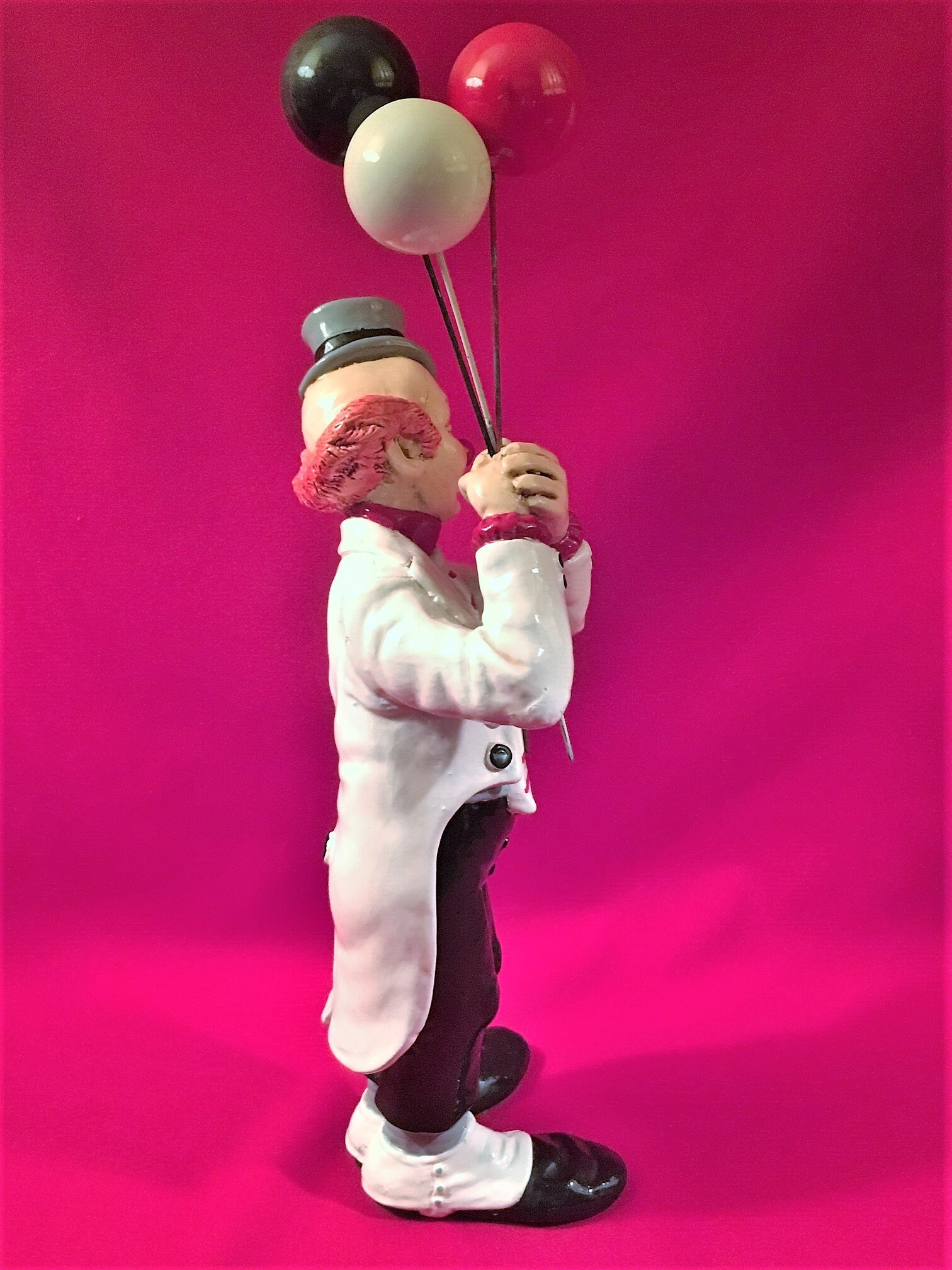 Clown Figurine Holding Balloons Stamped "great Wall", Gift for Clown ...