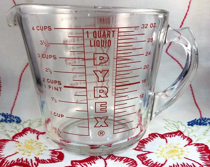 1950's 4 Cups/one Quart Liquid Pyrex Measuring Cup With D Handle ...