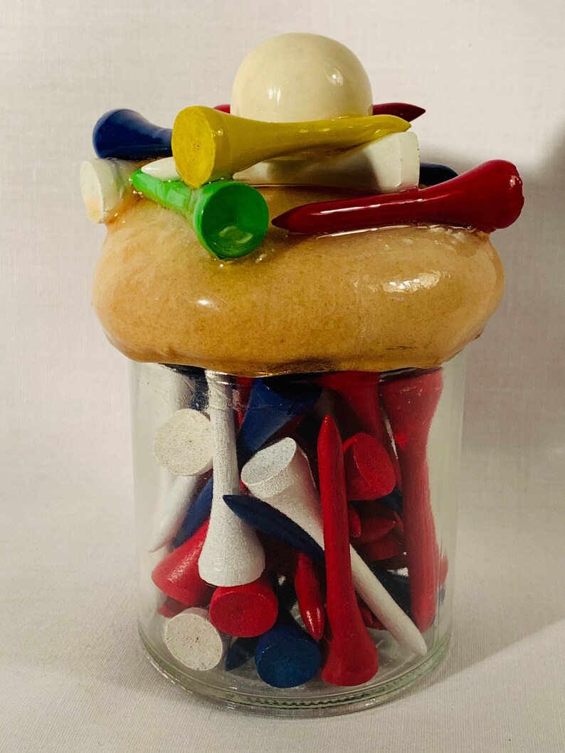 Jar of Golf Tees With Decorative Lid Colored Golf Tees Gift | Etsy