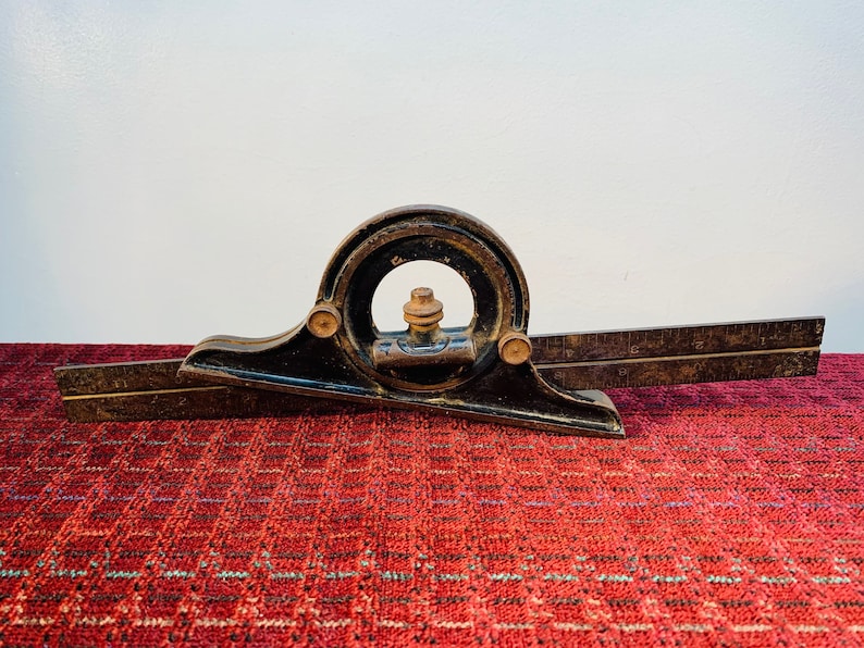 Lufkin Rule Co 12" Machinist Square Protractor Head W Rule, Vintage ...