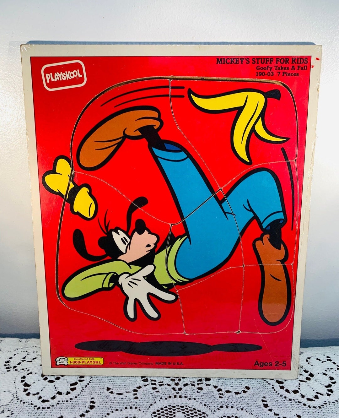 Playskool Goofy Takes a Fall 190-03 Wooden Puzzle 7 Pieces - Etsy