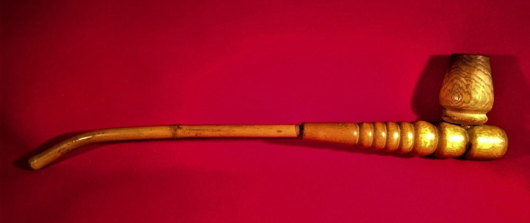 Wooden Long Stemmed Pipe With Bamboo Stem, Vintage Pipe, Gandolf Pipe ...