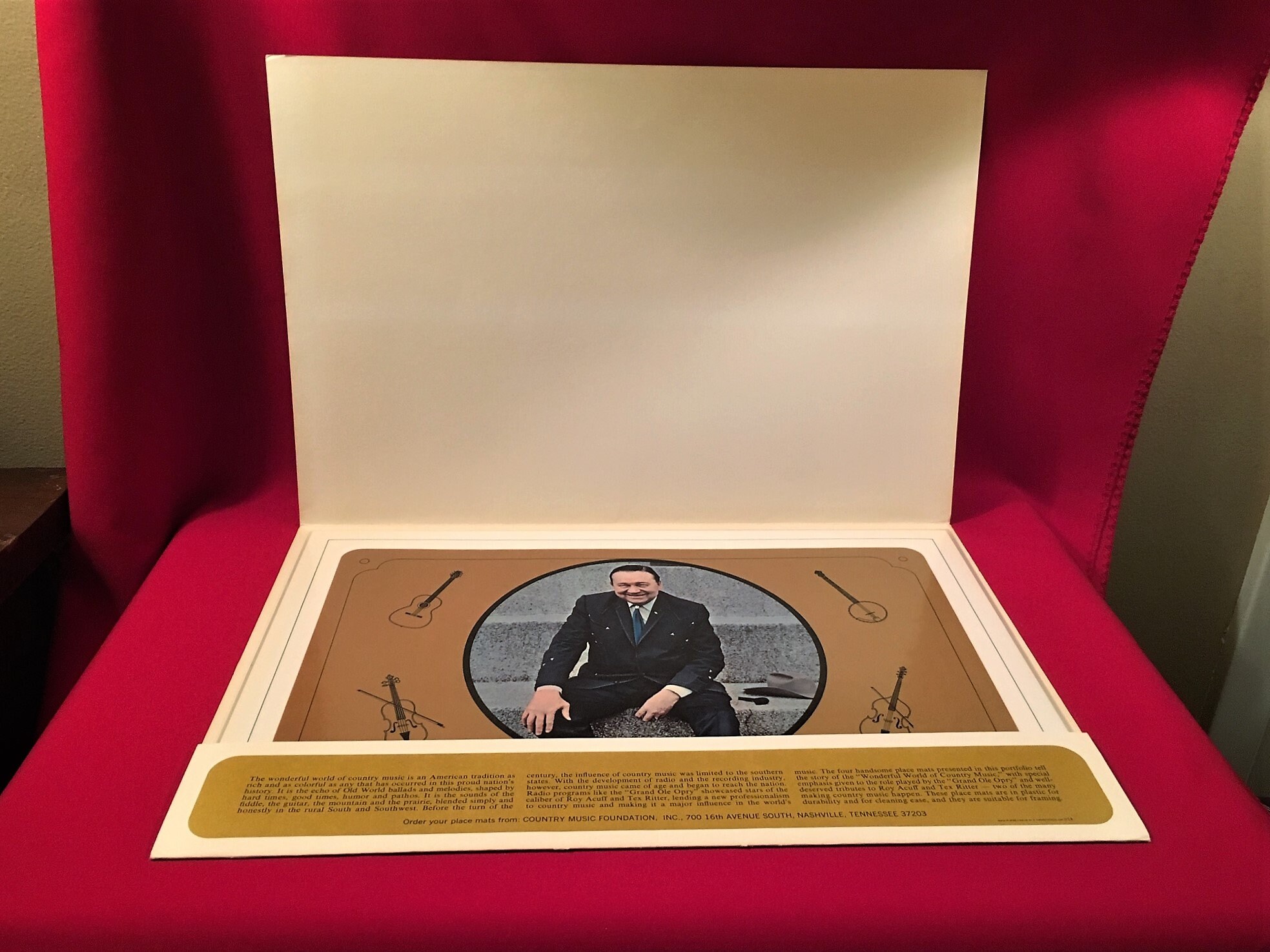 Wonderful World of Country Music Vinyl Placemats, Tex Ritter/country ...