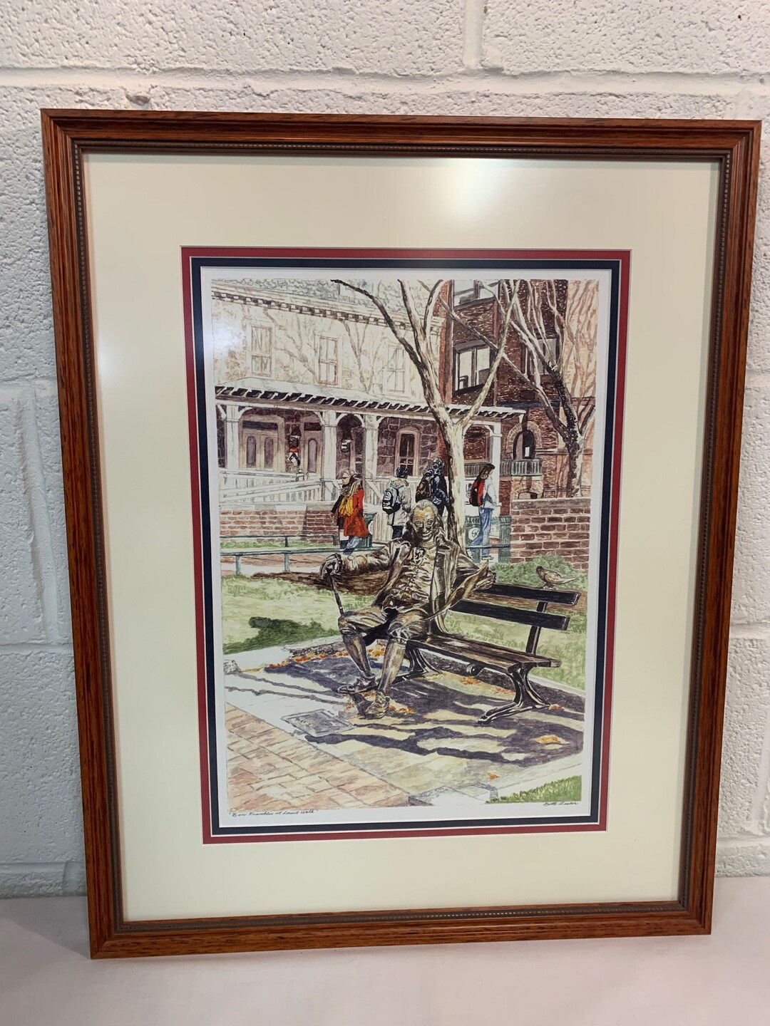 Ben Franklin on Locust Walk Print by Bette Lesher - Etsy