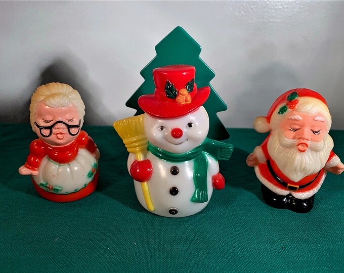 Vintage JNSY Christmas Condiment Set, Santa and Mrs. Claus Salt and ...