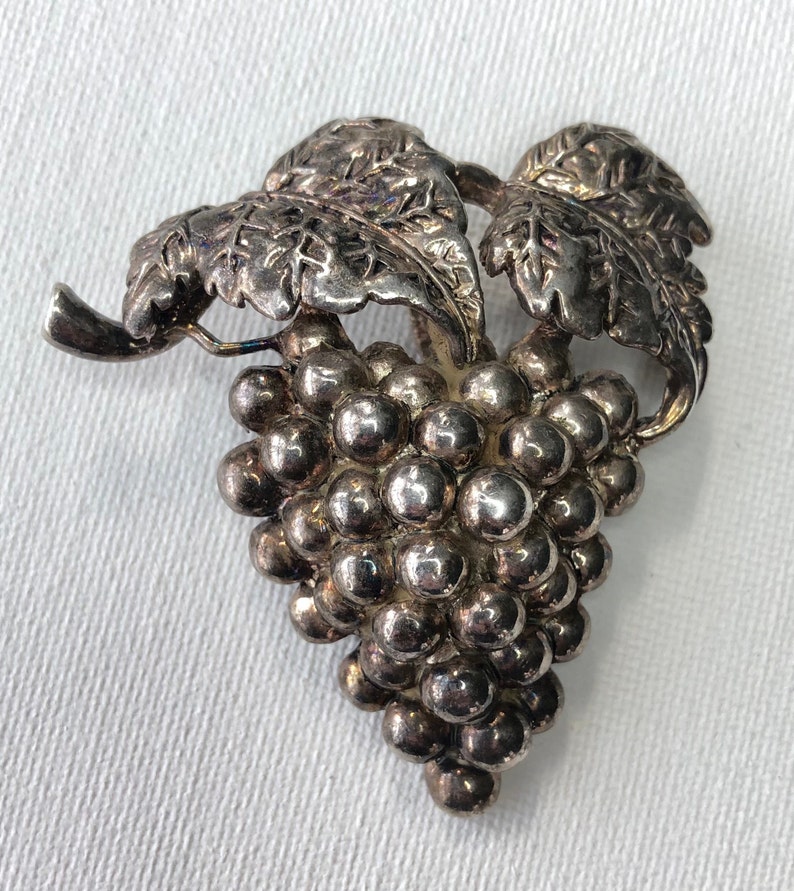Vintage MJ Signed Grape Clusters Brooch or Pendant, Retro Costume ...