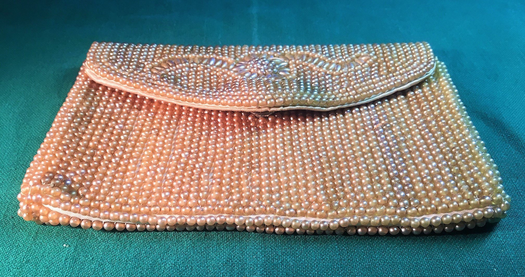 Mid Century 1950's Beaded Seed Pearls Clutch W/snap-made | Etsy