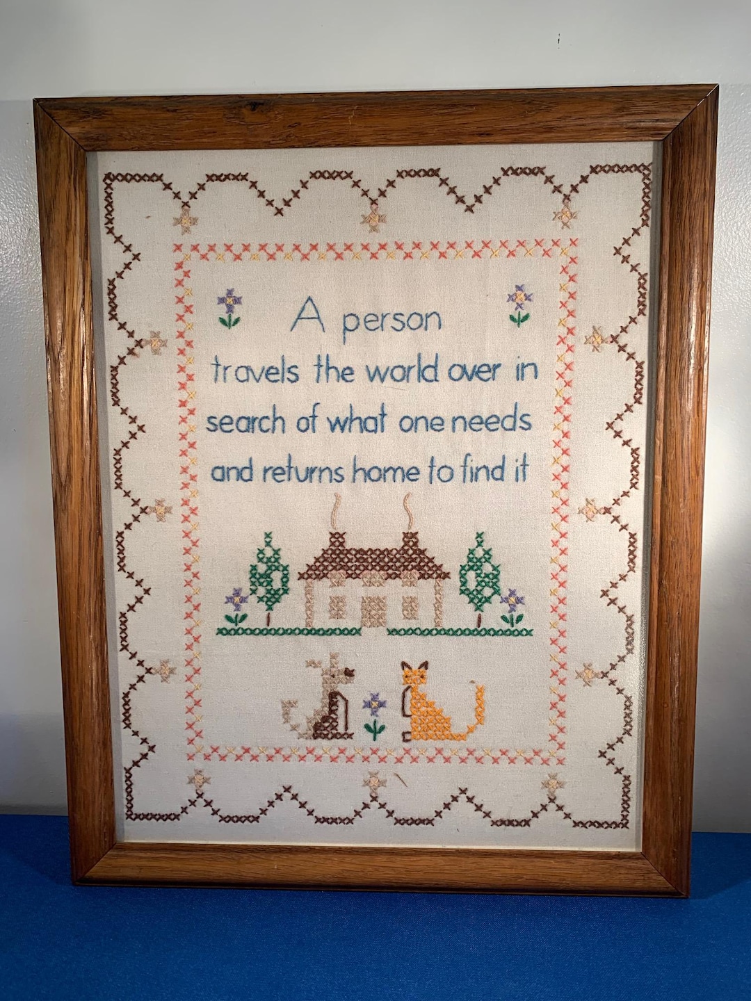 Vintage Framed Nothing Like Home Amish Cross Stitch - Etsy