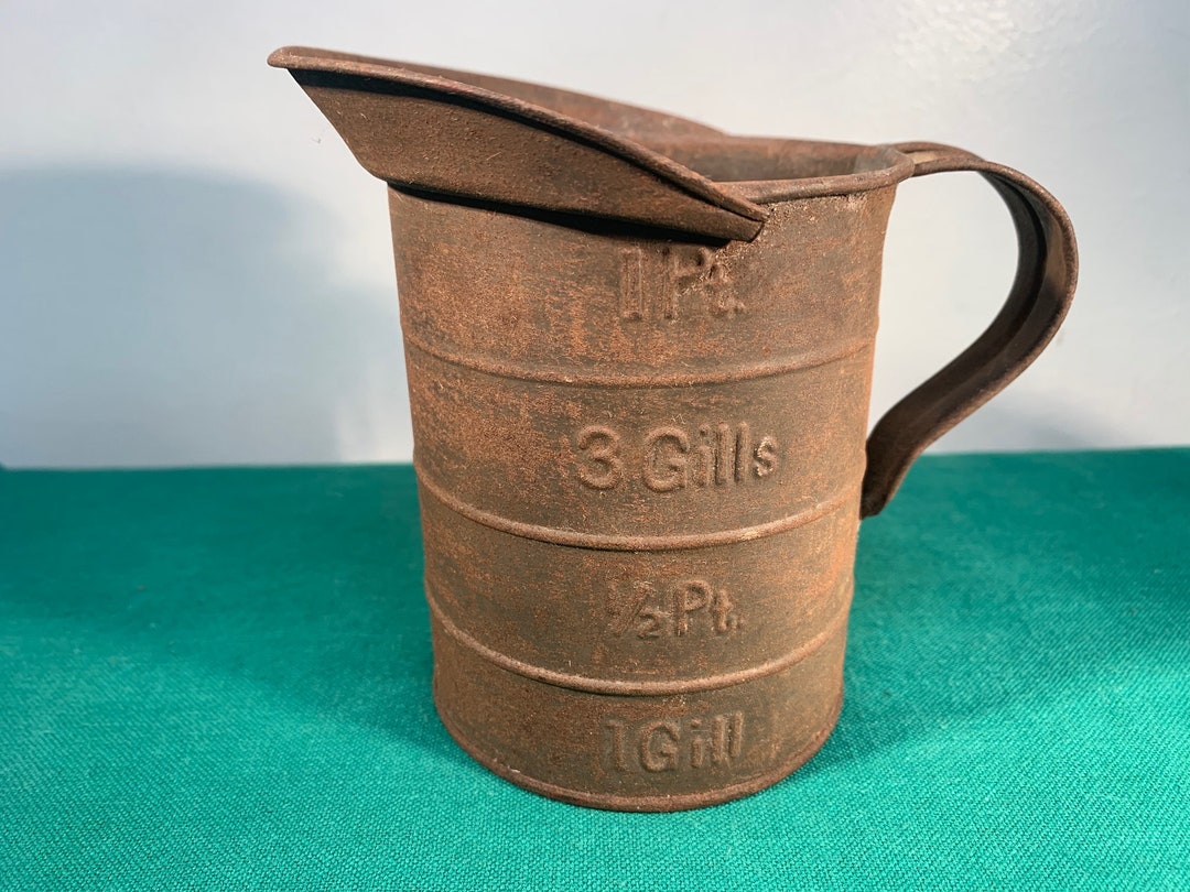 Vintage Handmade Tin Gill Measuring Cup With Handle - Etsy