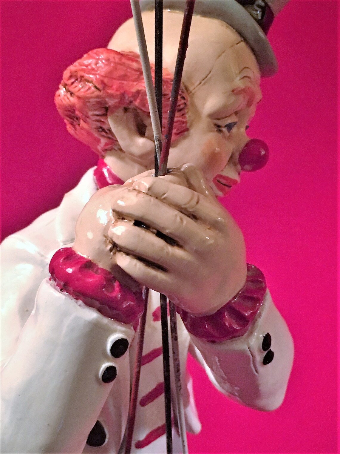 Clown Figurine Holding Balloons Stamped great - Etsy