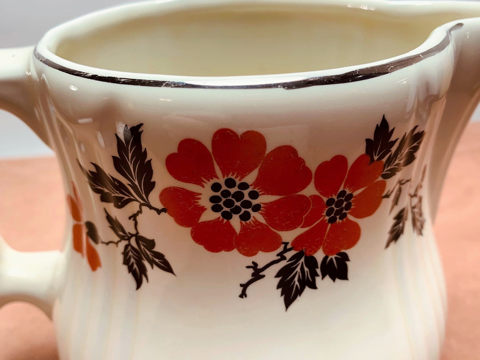 Hall's Superior Quality Red Poppy Heavy Ceramic Pitcher - Etsy