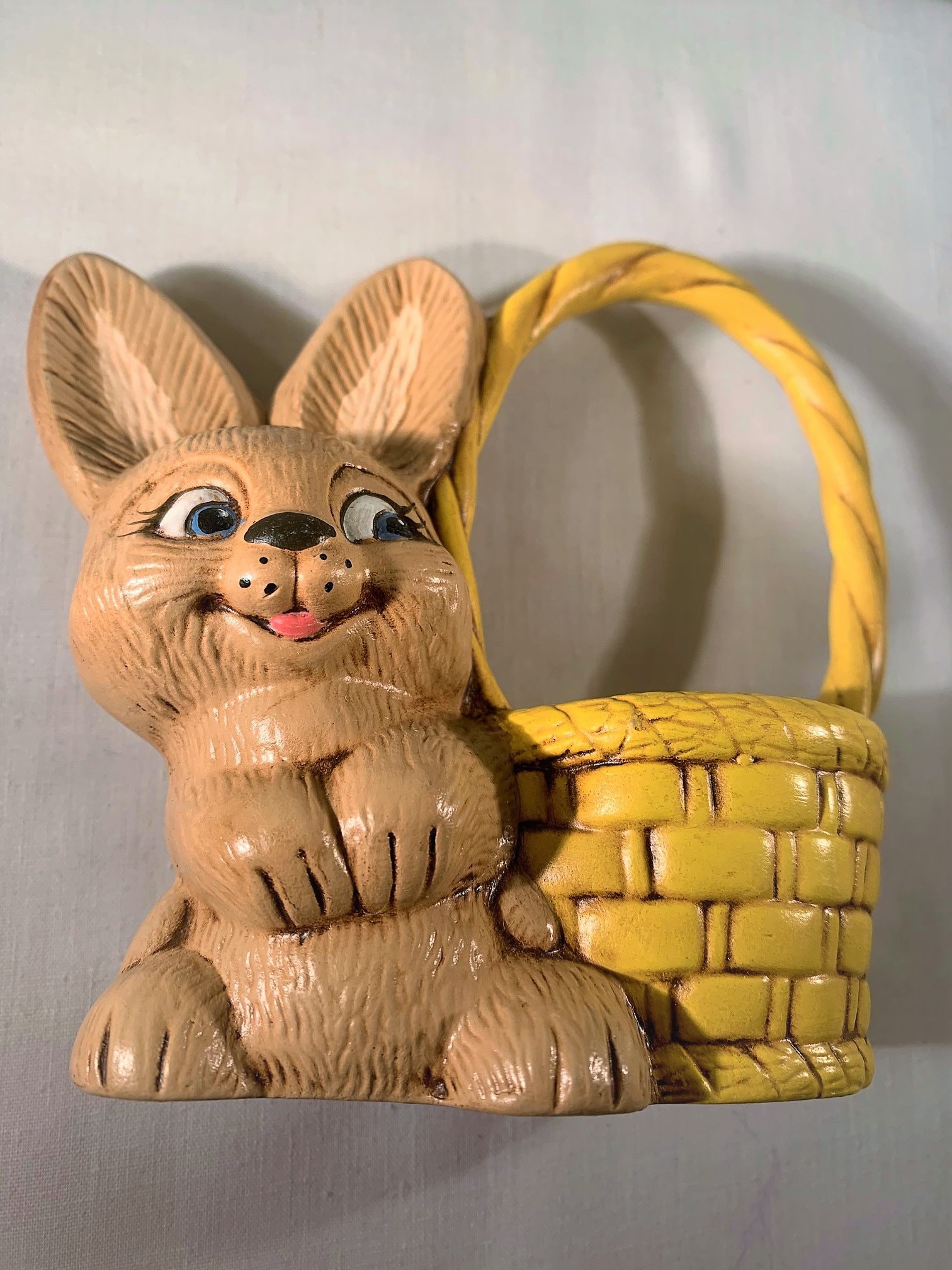 Vintage Ceramic Easter Bunny With Easter Basket Figurine Cute - Etsy