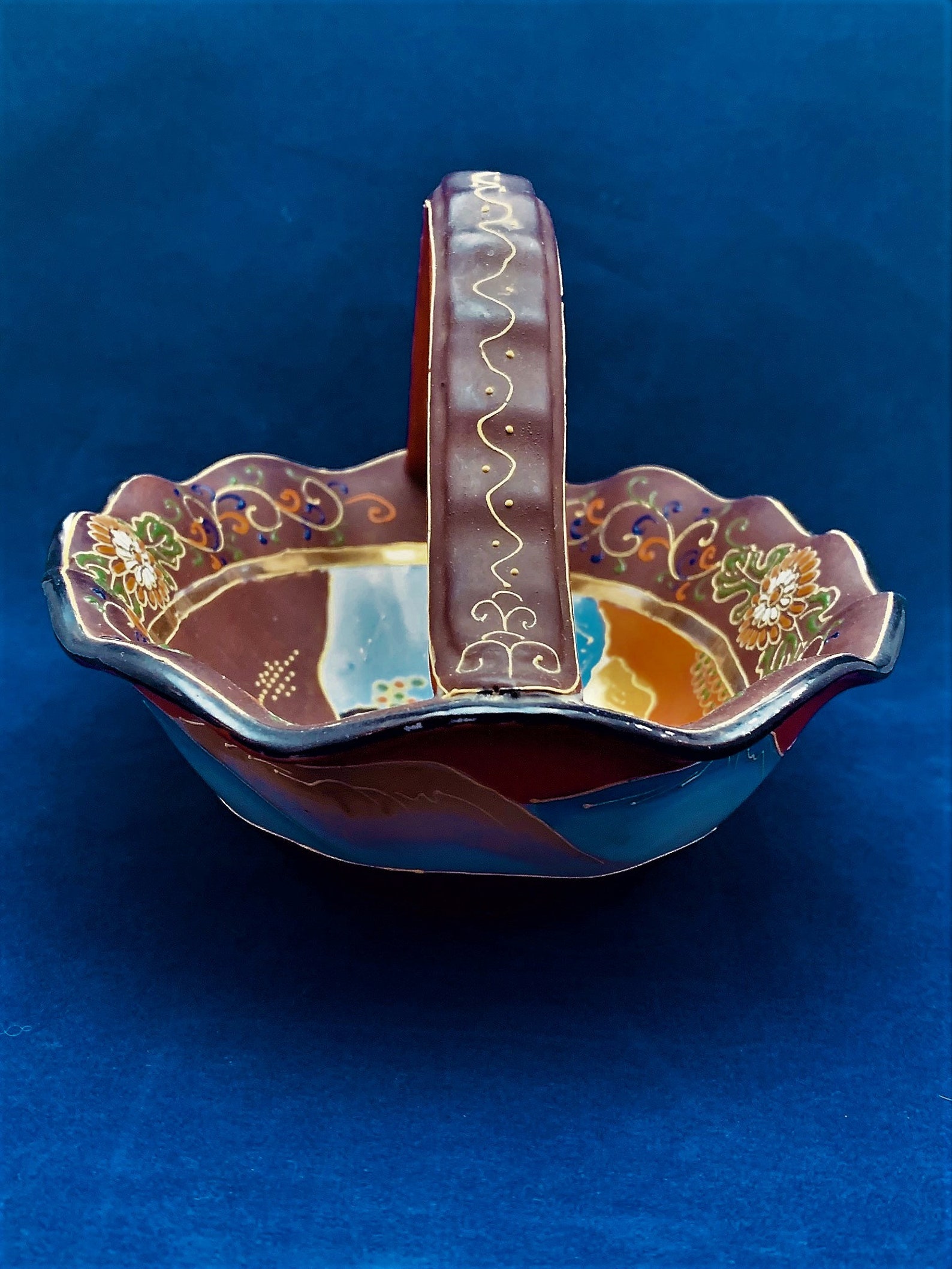 Vintage Tashiro Shoten LTD Satsuma Moriage Japanese Basket | Etsy