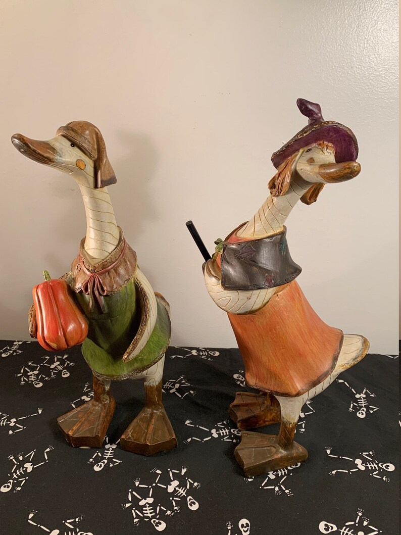 Tii Collections Resin Harvest 11 Ducks Set of Two Girl | Etsy