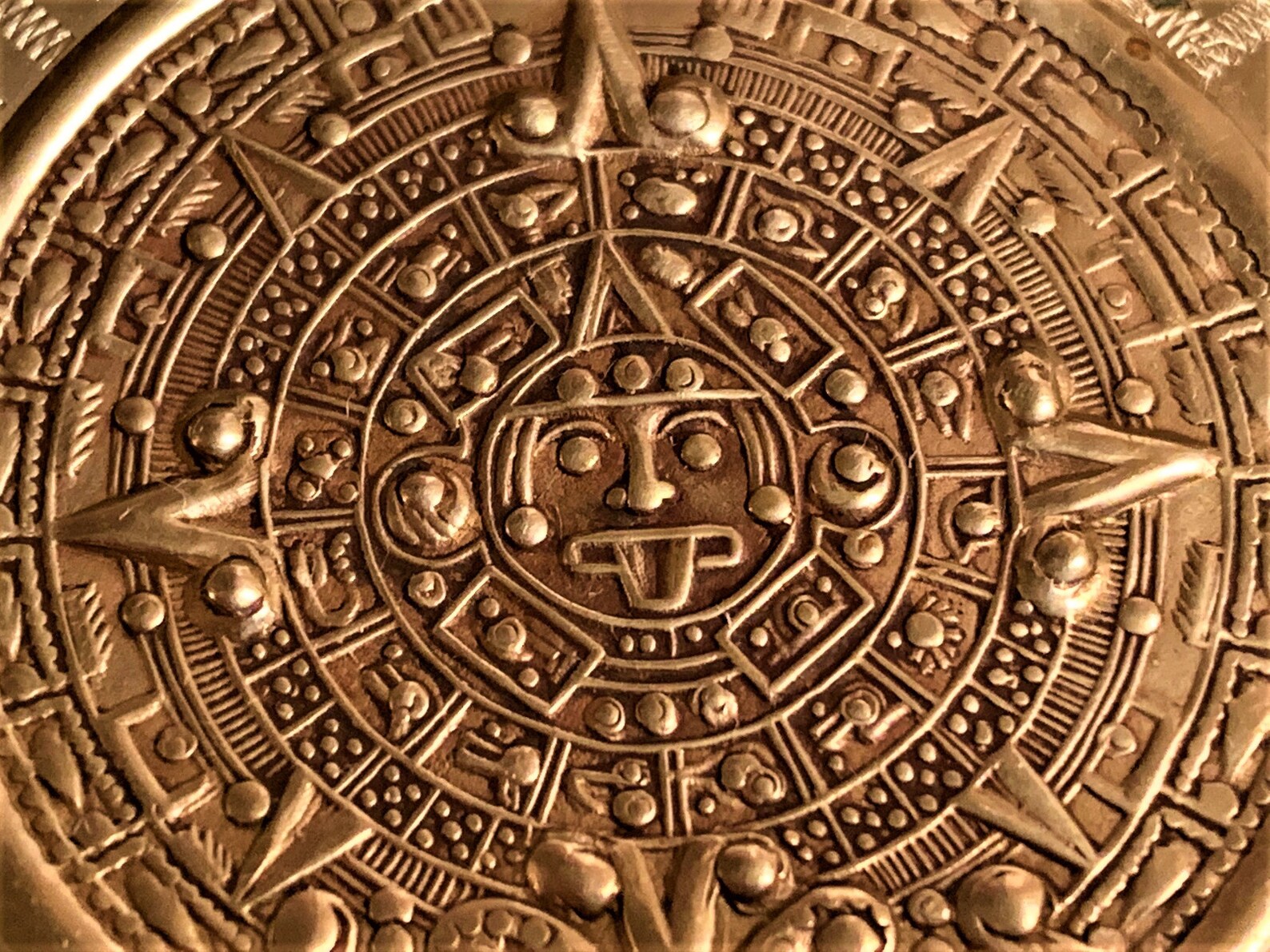 Acapulco Aztec Mexican Coin Paso Ashtray With Mayan Calendar Center ...