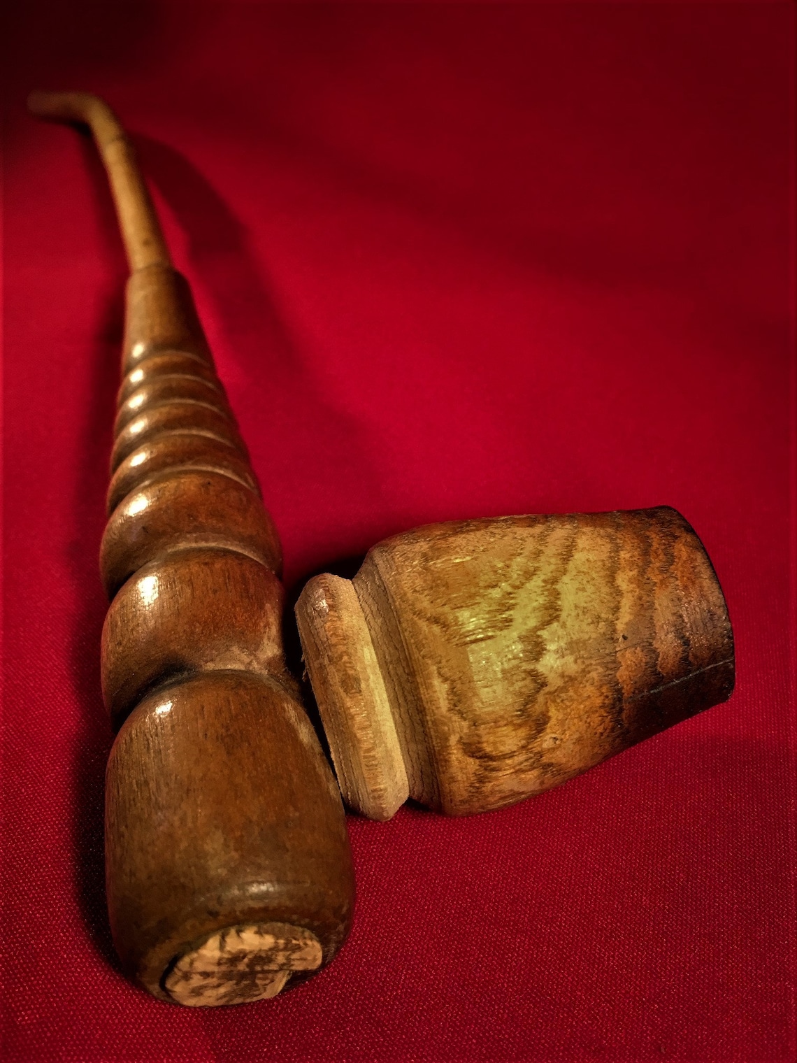 Wooden Long Stemmed Pipe With Bamboo Stem Vintage Pipe - Etsy