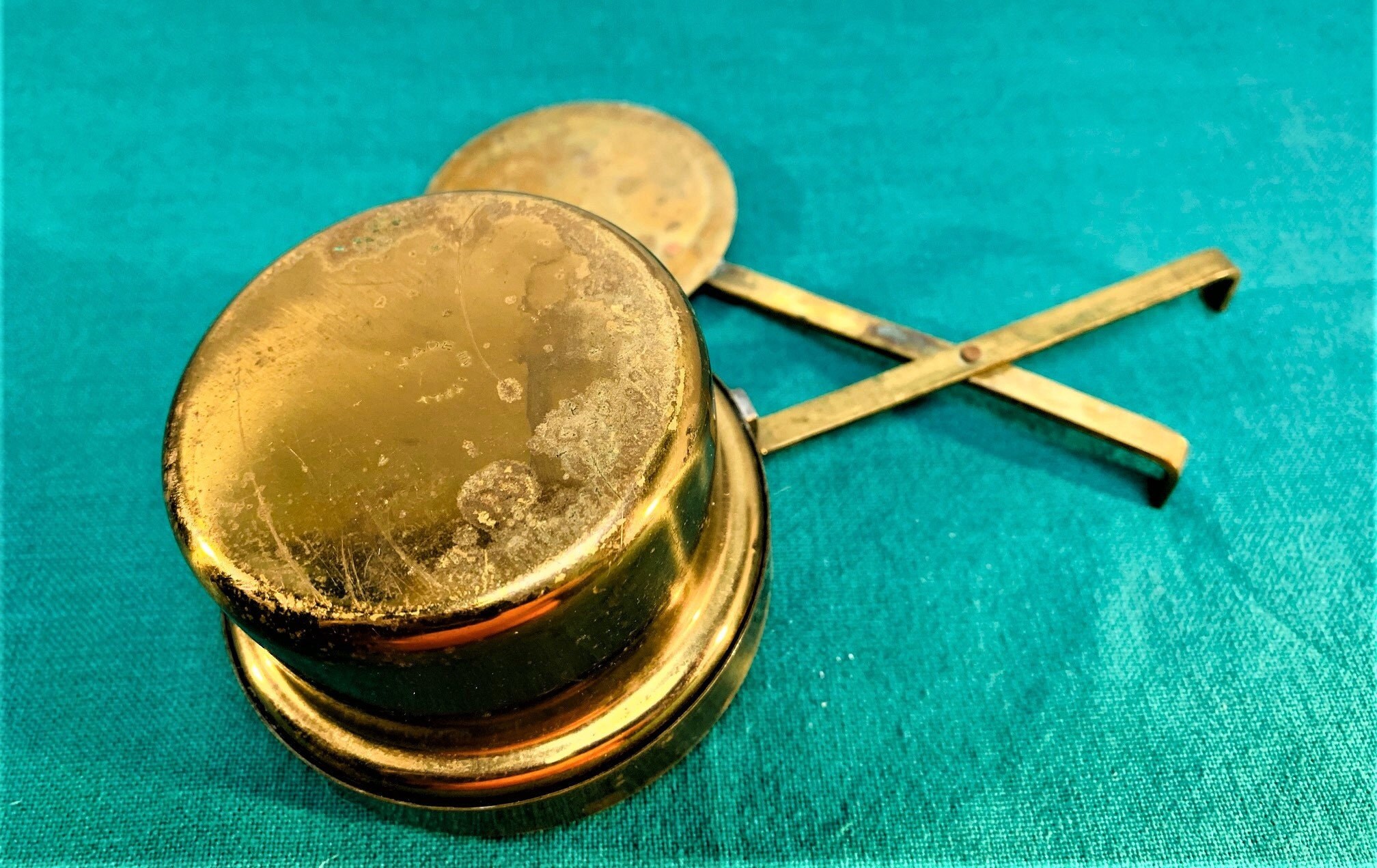 Antique Brass Ashtray Cigar Box Made in Italy W Long Pivoting - Etsy