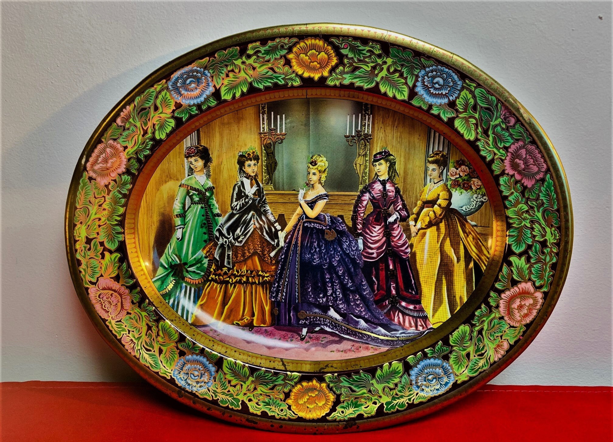 Daher Decorated Ware W Victorian Ladies Oval Metal Tray Wall | Etsy