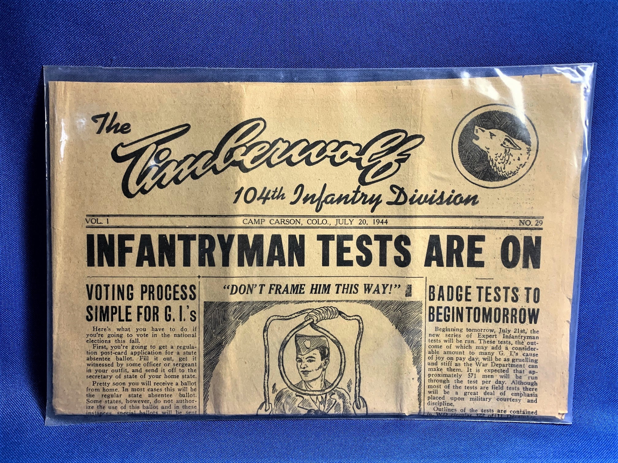 The Timberwolf Newspaper, 104th Infantry Division, Vol 1, No. 29, Camp ...